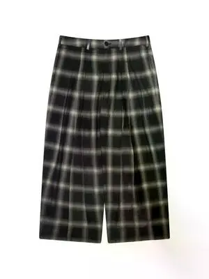 LỰU ĐẠN Triple-pleat Plaid Trousers