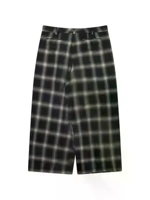 LỰU ĐẠN Triple-pleat Plaid Trousers
