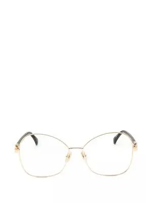 Max Mara Geometric-frame Glasses - Gold