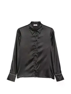Peserico Satin-finish Button-up Shirt - Black