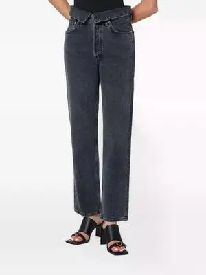 AGOLDE Echo Fold-over Straight-leg Jeans - Grey
