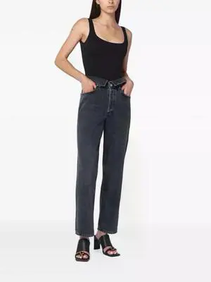 AGOLDE Echo Fold-over Straight-leg Jeans