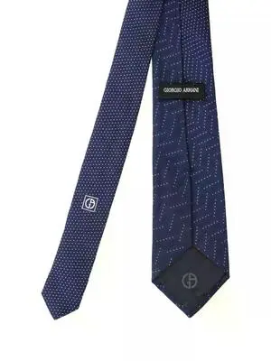Giorgio Armani Geometric-pattern Silk Tie - Blue