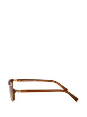 Miu Miu Miu Regard Logo-plaque Oval-frame Sunglasses