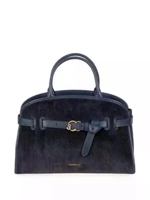 COCCINELLE Sabine Corduroy-effect Leather Tote Bag - Blue