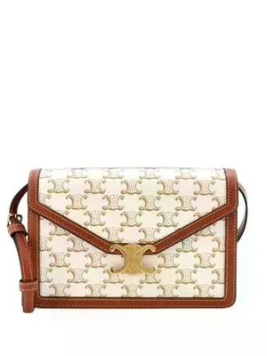 Celine Enveloppe Wallet On Strap Triomphe Coated Canvas Crossbody Bag