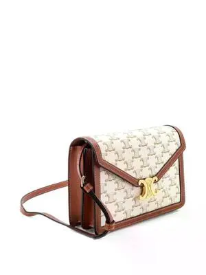 Celine Enveloppe Wallet On Strap Triomphe Coated Canvas Crossbody Bag