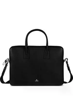 AIGNER Medium Mica Leather Laptop Briefcase