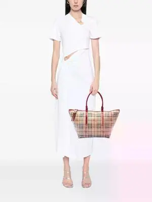 Burberry 2000-2017 Medium Haymarket Check Coated Canvas Salisbury Tote Bag
