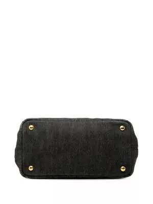 Prada 2013-2026 Small Denim Canapa Logo Tote Satchel