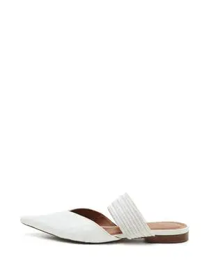 MALONE SOULIERS Maisie Croc-embossed Mules - White