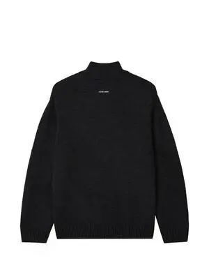 Izzue Half-zip Logo-patch Sweater - Black