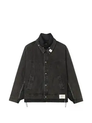 FIVE CM Quilted Panelled Denim Jacket - Grey