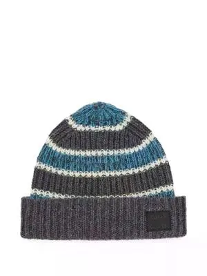 Paul Smith Striped-pattern Beanie Hat - Grey