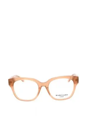 MARCIANO Crystal-embellished Round-frame Glasses - Neutrals