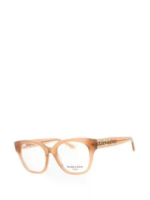 MARCIANO Crystal-embellished Round-frame Glasses