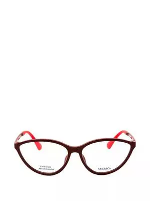 MAX&CO. Logo-detail Cat-eye Glasses - Red
