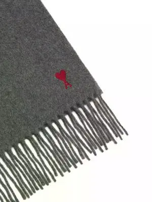 AMI Paris Wool Scarf With De Coeur