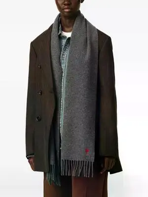 AMI Paris Wool Scarf With De Coeur