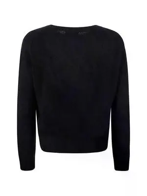 BEYOU Fine-knit Raglan-sleeve Sweater - Blue