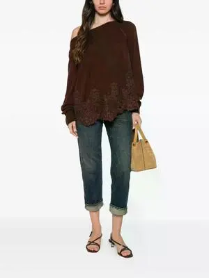 Ermanno Scervino Lace-trim Cashmere Sweater