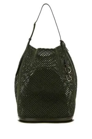 Alaïa Olive Mesh Large Hip Bucket Bag - Green