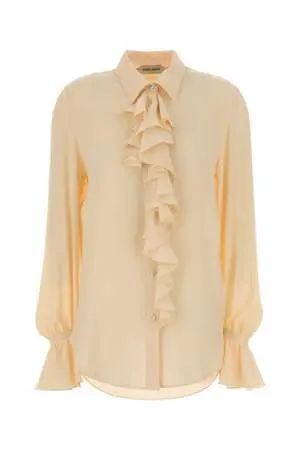 Alberta Ferretti Peach Crepe Shirt - Orange
