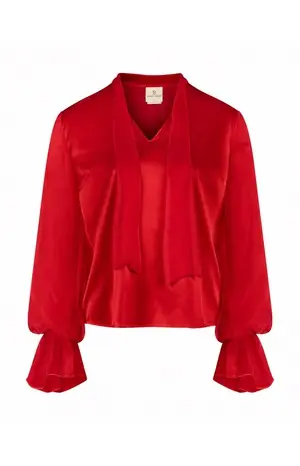 GUNDA HAFNER LTD Silk Blouse With Sheer Sleeves