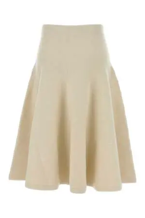 Alaïa Ivory Stretch Cashmere Blend Skirt