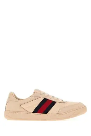 Gucci Light Leather And Fabric Screener Sneakers - Pink
