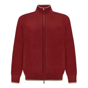 Paul & Shark Zip-up Cashmere Cardigan - Winery