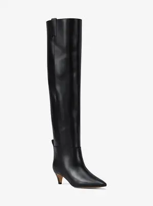 Michael Kors Daniela Leather Boot In Size By - Black