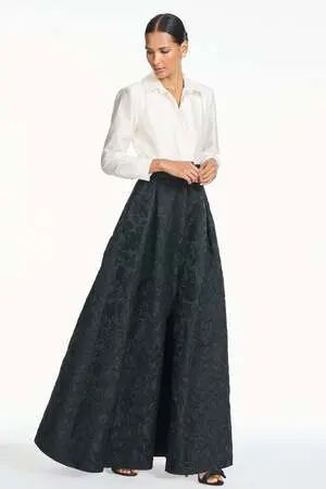 Sachin & Babi Quinn Ivory Black A-line Gown