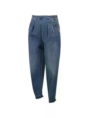 DARKPARK Button-embellished Pleated Jeans