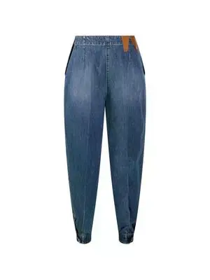 DARKPARK Button-embellished Pleated Jeans