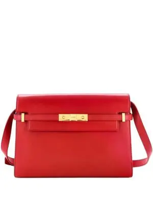 Saint Laurent Manhattan Leather Medium Shoulder Bag - Red