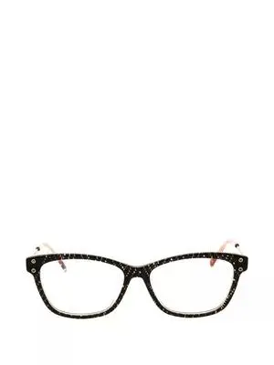 Missoni Glitter-effect Rectangle-frame Glasses - Black