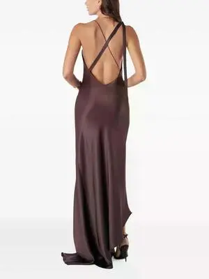 IL VOLO Asymmetrical Bow-detail Midi Dress