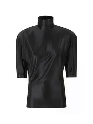 Rabanne High-neck Short-sleeve Top