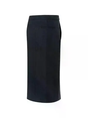 DOUUOD Front-slit Tailored Midi Skirt