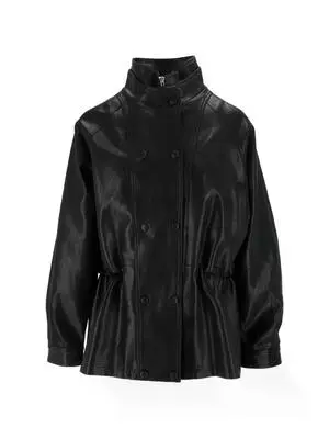 ELEH Double-breasted Oversized Jacket - Black