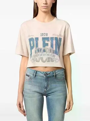 Philipp Plein Crystal-embellished Cropped T-shirt