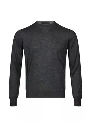 Tagliatore Crew-neck Fine-knit Sweater - Grey