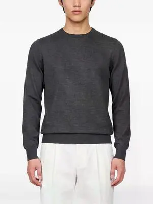 Tagliatore Crew-neck Fine-knit Sweater - Grey