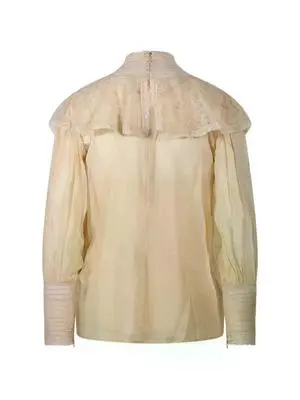 Zimmermann Lace-trimmed Ruffled Blouse - Neutrals