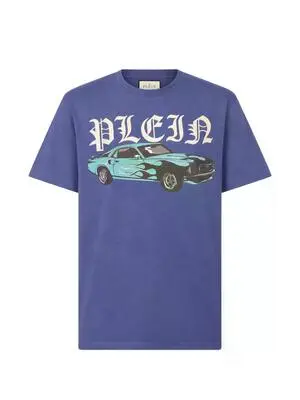 Philipp Plein Graphic-print Cotton T-shirt - Blue