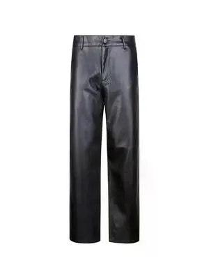 Carhartt Work In Progress Arizona Straight-leg Leather Trousers - Black
