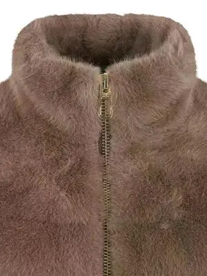 DUNO Nila Faux-fur Panelled Ribbed-knit Jacket