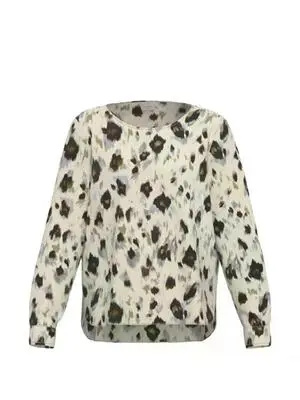 Marella Leopard-print Long-sleeve Blouse - Neutrals