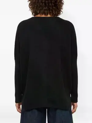 GOTHA Faustine V-neck Ribbed-sleeve Sweater